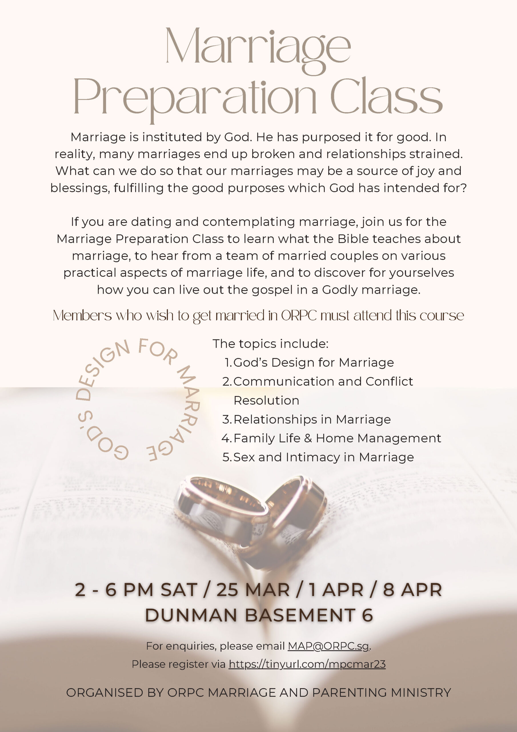 Marriage Preparation Class - Orchard Road Presbyterian Church